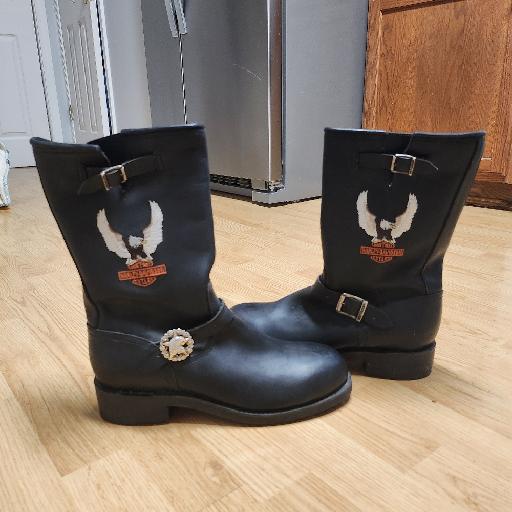 Men's New Harley Davidson Motorcycle Boots With Embro… - Gem